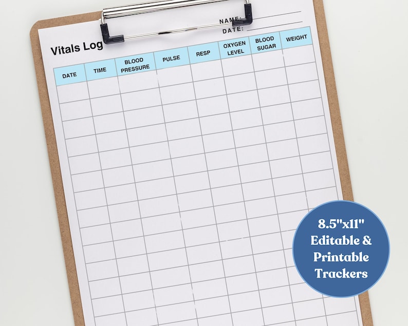 Digital Medical Binder Record Template Health Tracker Medication List ...