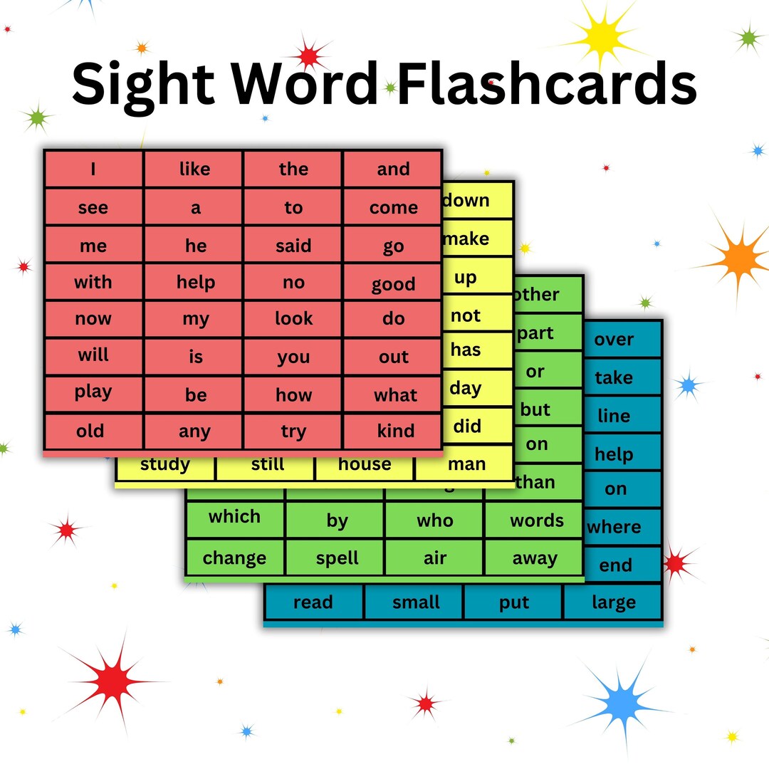 Sight Word Flashcards Fry First 100 Sight Word Kindergarten Sight Word ...