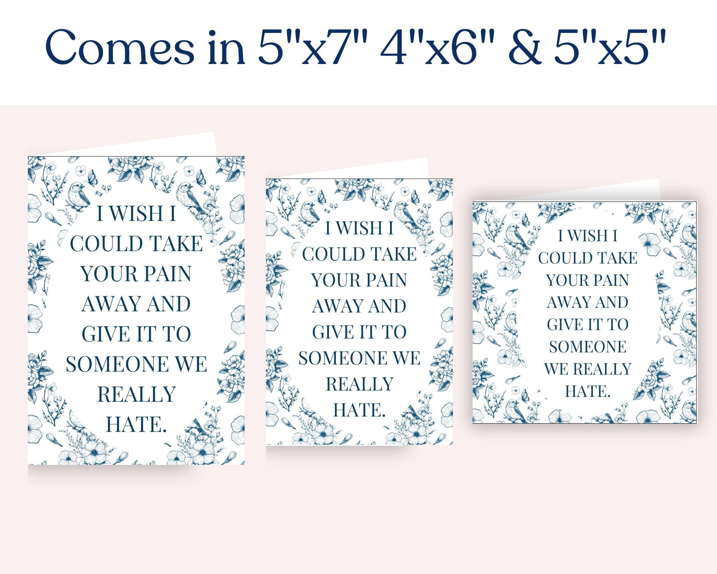 Funny Get Well Soon Card for Friend Sarcastic Sympathy Greeting Card ...