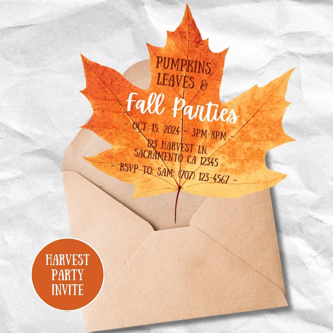 Fall Harvest Invite Template Fall Festival Invitation Harvest Party ...