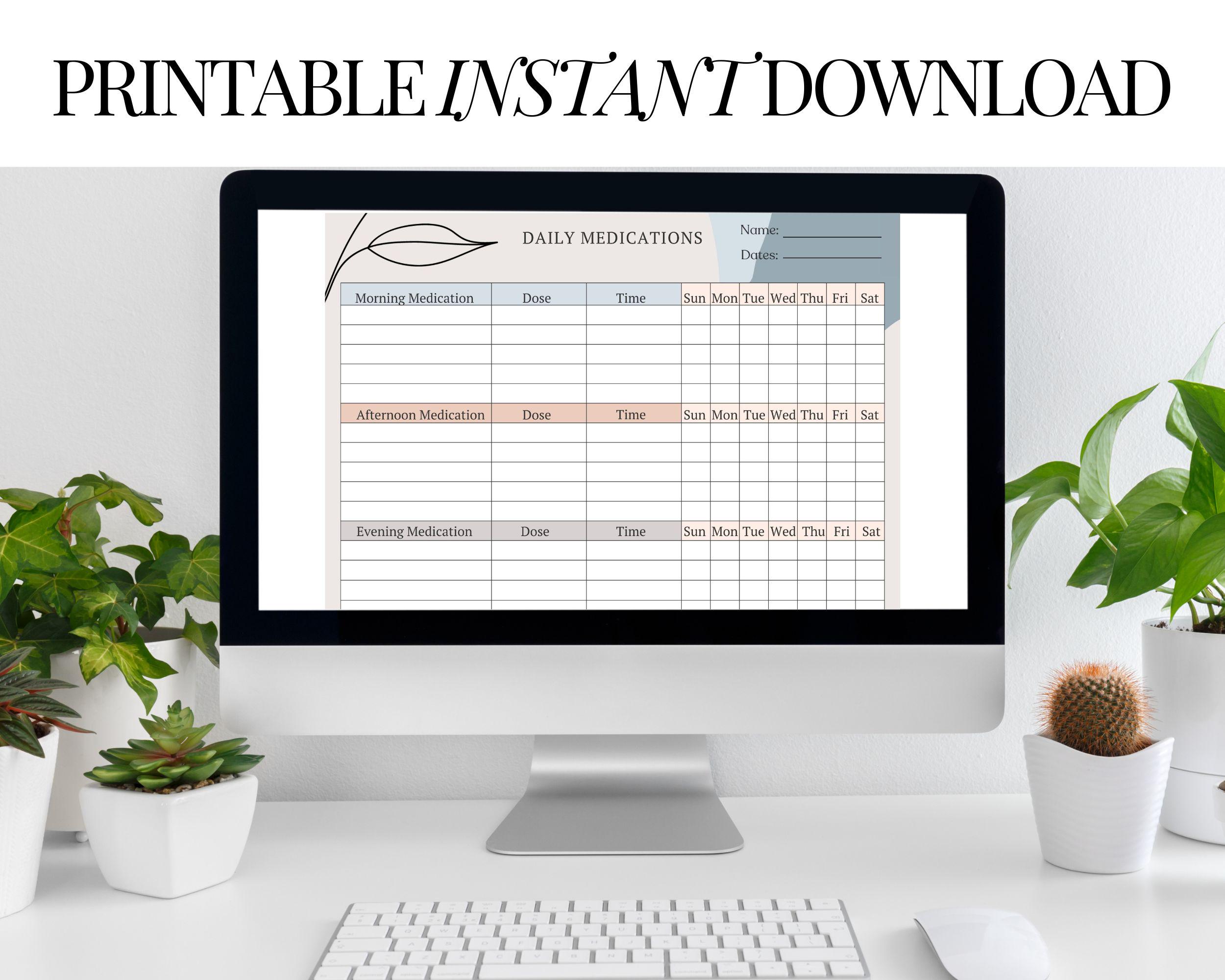 Daily Medication Tracker for Nursing Home Medicine List Board and Care ...