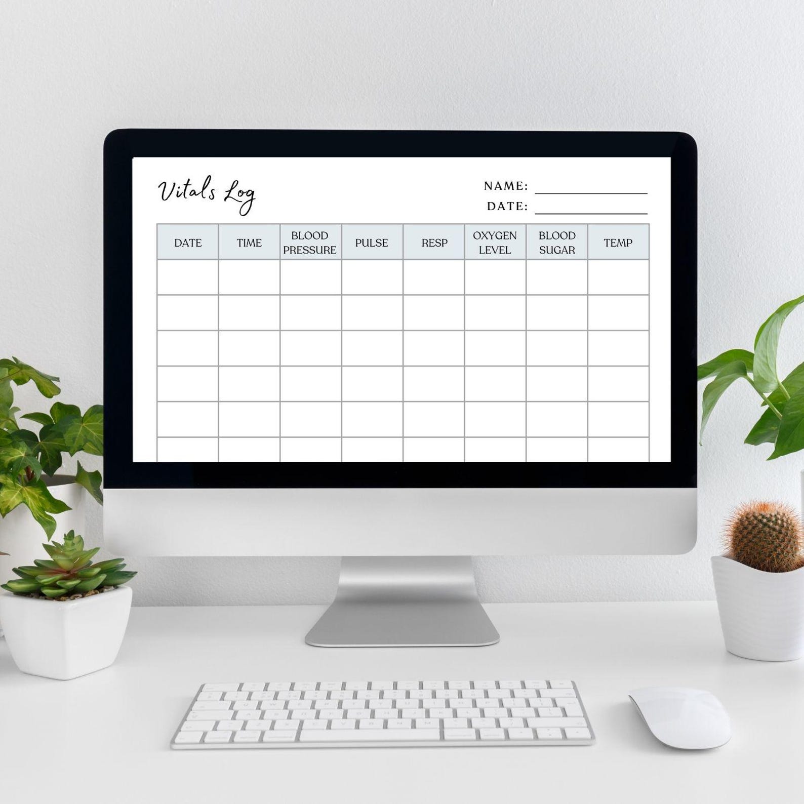 Daily Vital Sign Tracker for Nurse Vital Log Template for Nursing ...