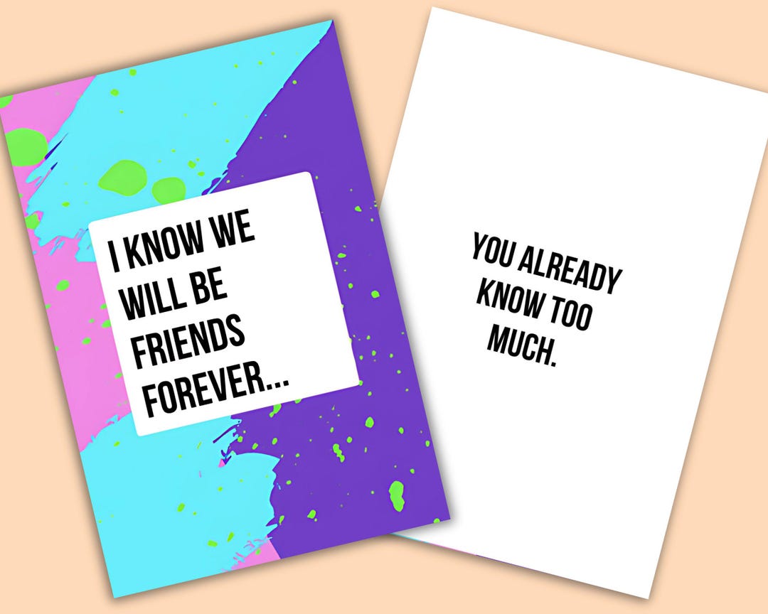 Funny Friendship Card for Her Best Friend Sarcastic Card for Friend ...