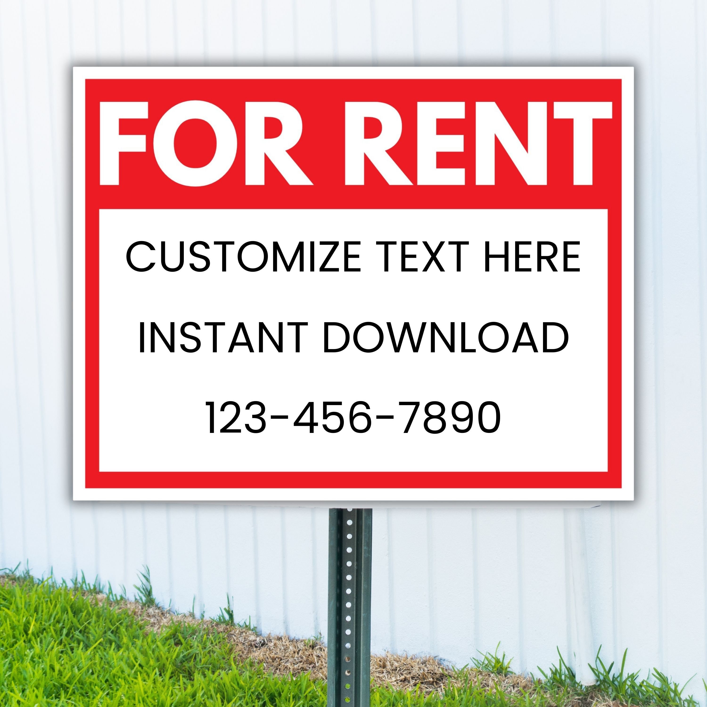 Sign for Rent for Rent Printable Rent House Sign Rent Home Sign Rent ...