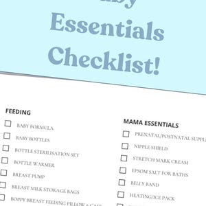 Baby Checklist for New Mom Checklist for Newborn List Baby Registry ...