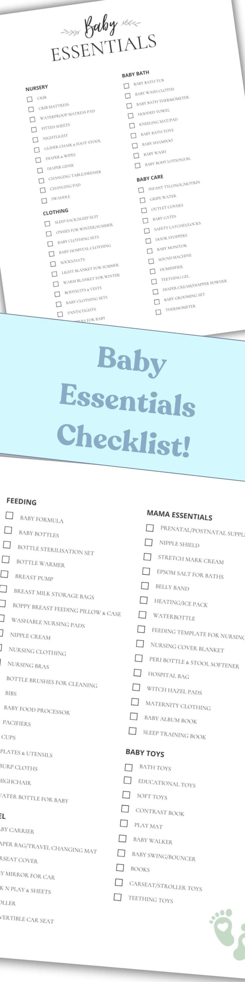 Baby Checklist for New Mom Checklist for Newborn List Baby Registry ...