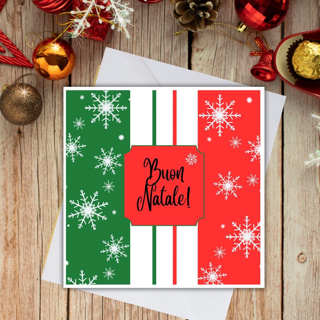 Italian Christmas Card Buon Natale Holiday Card Season Greeting ...