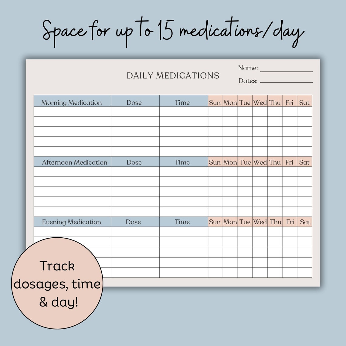 Daily Medication Log Printable Daily Medication Tracker Medication ...