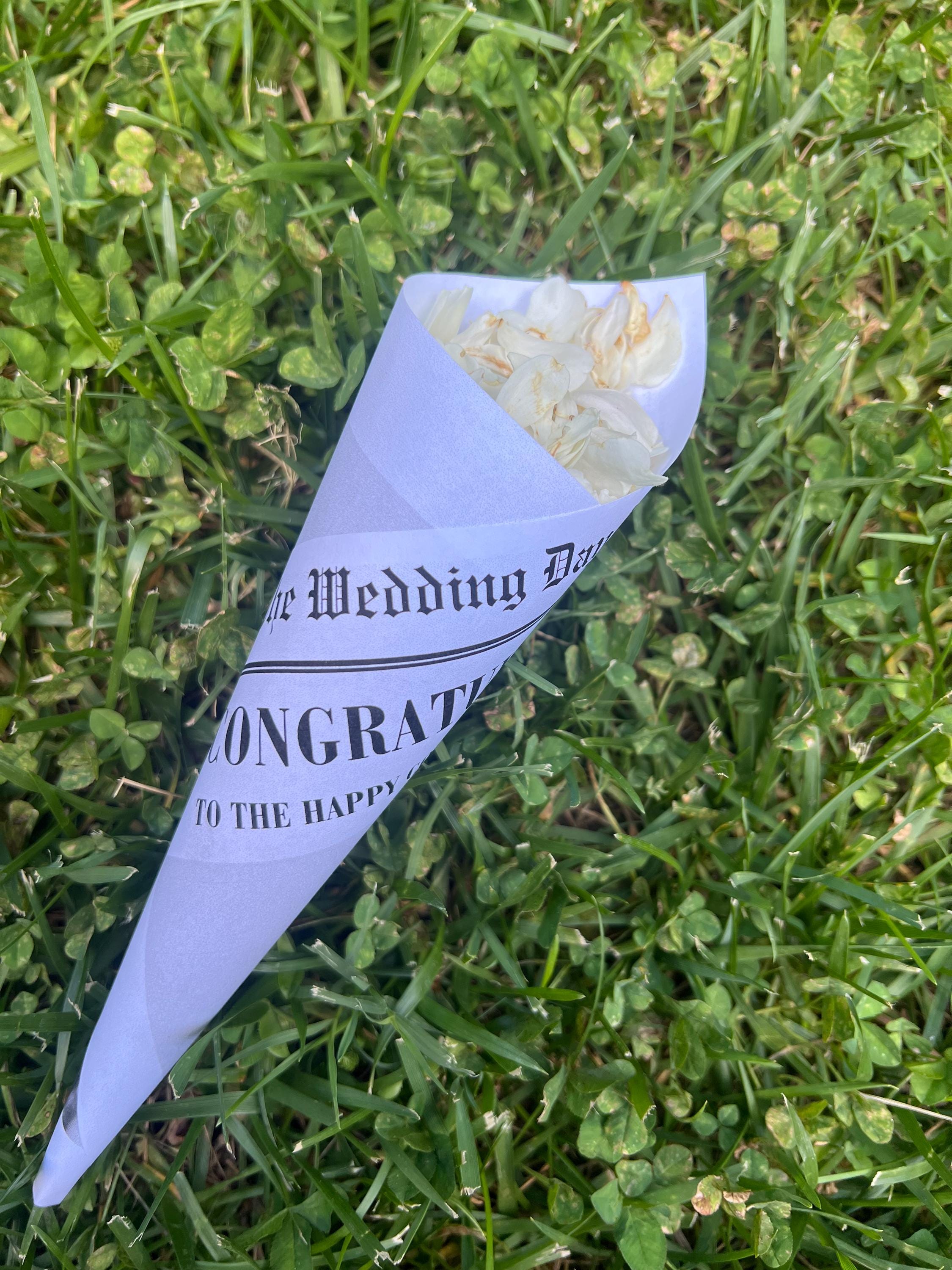 Petal Toss Cone Template for Wedding Send off Newspaper Petal Toss ...