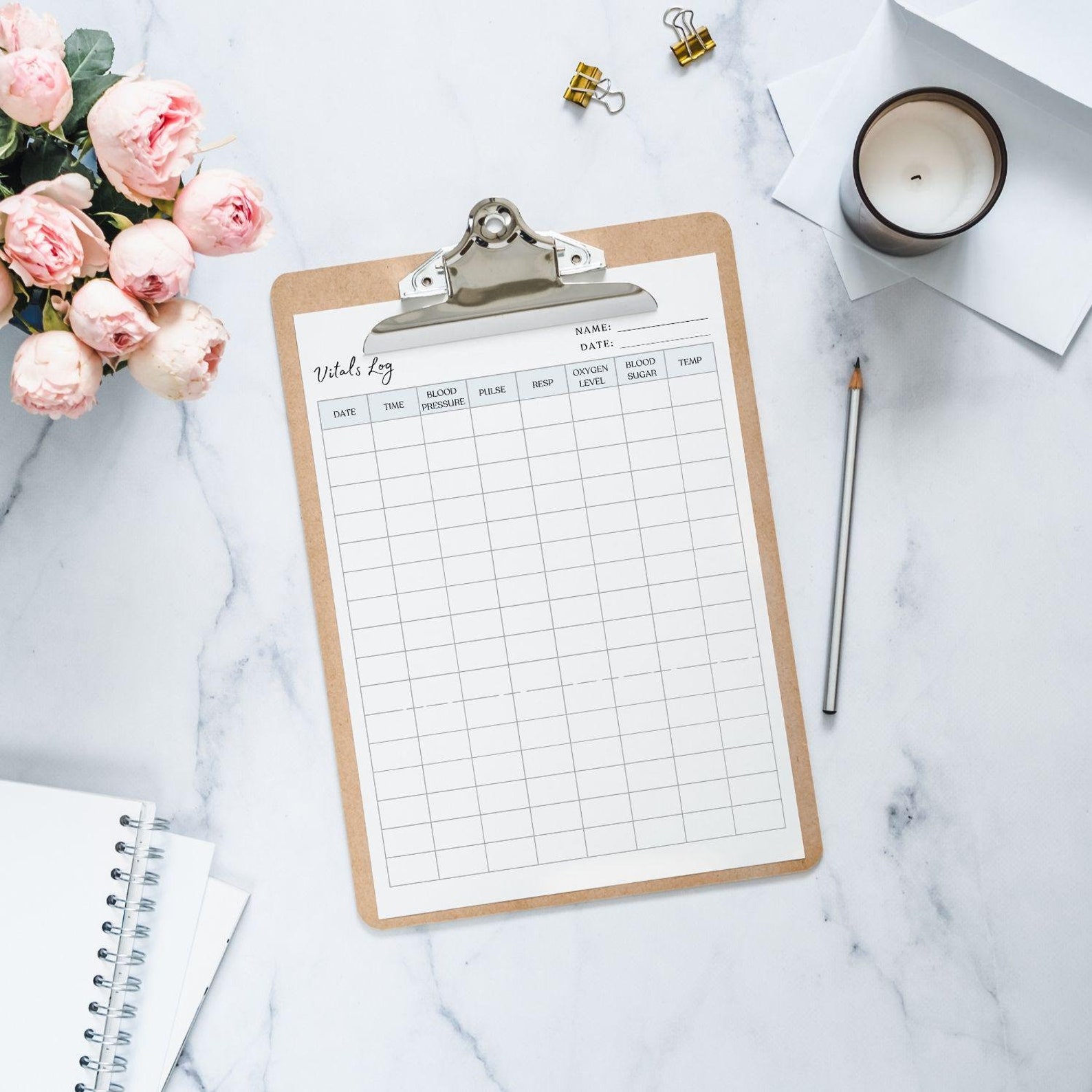 Daily Vital Sign Log for Nursing Facility Vital Sign Tracker for ...