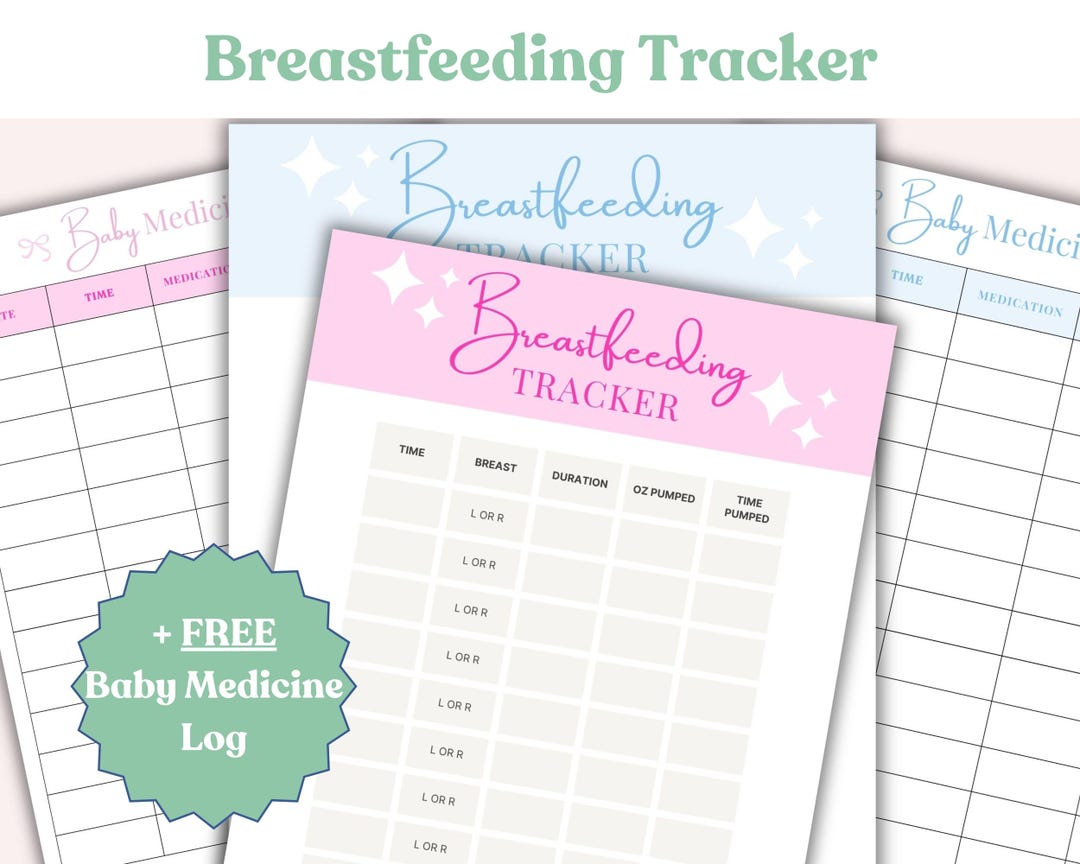 Breastfeeding Tracker for New Mom Nursing Chart for Newborn Feeding Log ...