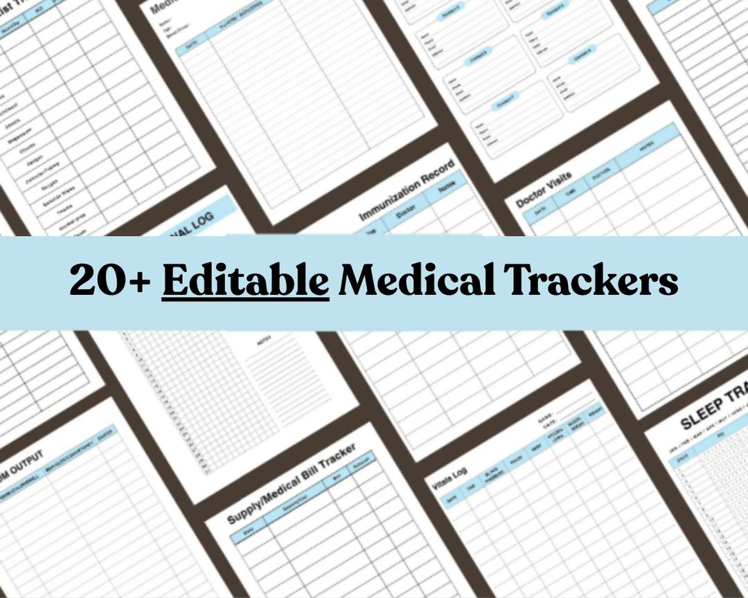 Digital Medical Binder Record Template Health Tracker Medication List ...