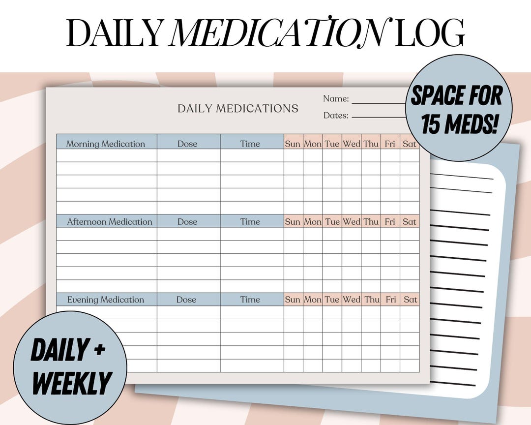 Daily Medication Log Printable Daily Medication Tracker Medication ...
