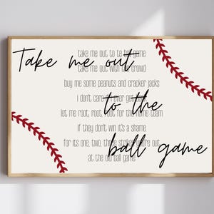 Boy Room Baseball Decor Kid Room Baseball Wall Art Take Me Out to the ...