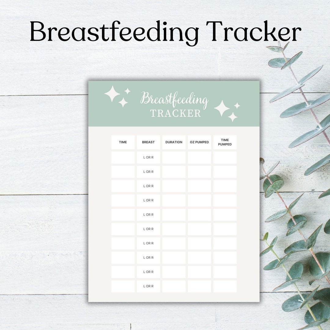 Breastfeeding Tracker Daily Breastfeeding Log Printable Nursing Mom Log ...