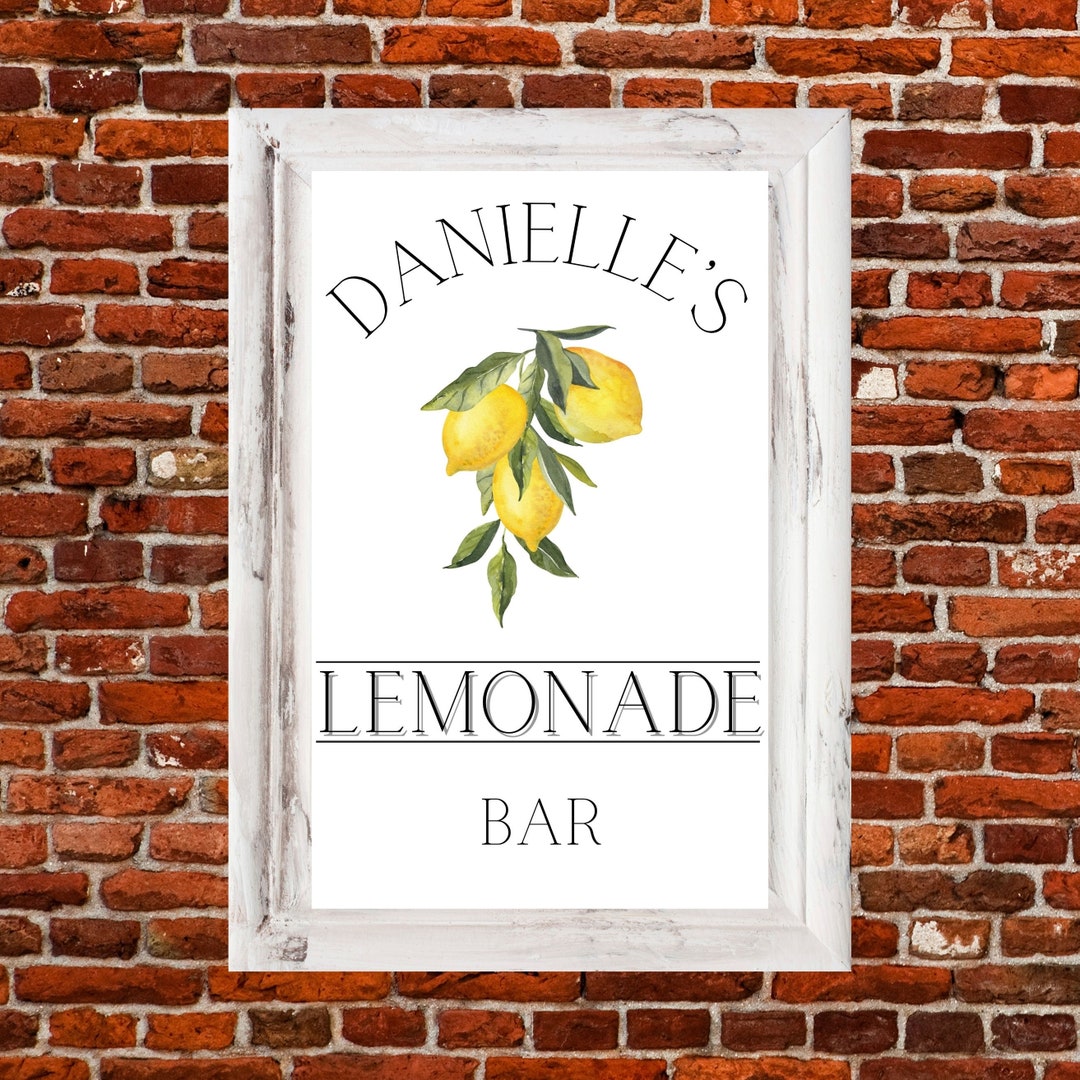 Lemonade Bar Sign Template Limoncello Bar Sign Personalized Lemonade ...