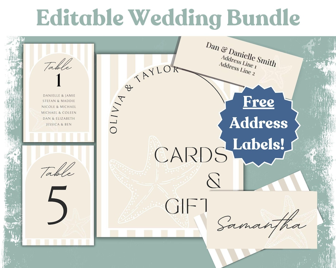 Seashell Wedding Table Number Beach Wedding Name Card Shell Card and ...