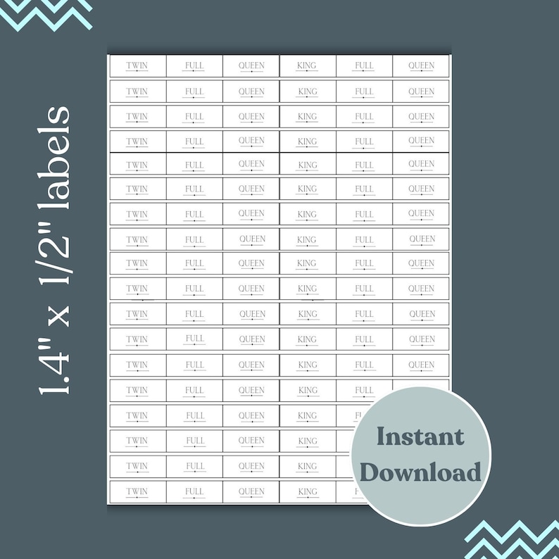 Linen Label Sticker for Bed Sheet Label Template for Bedding Linen Tag ...