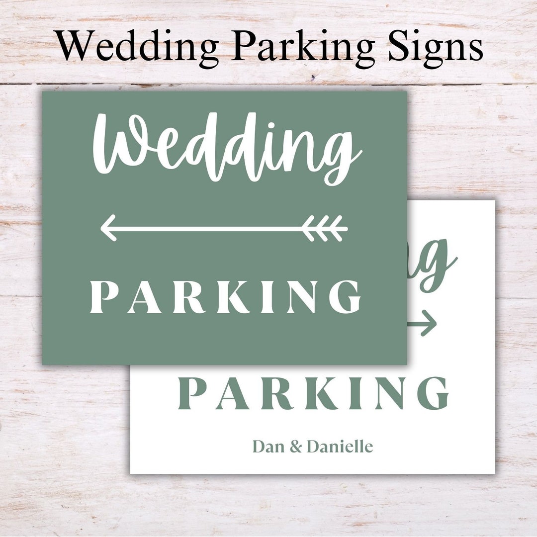 Wedding Parking Sign With Arrow Directional Sign W Arrow Custom Wedding ...