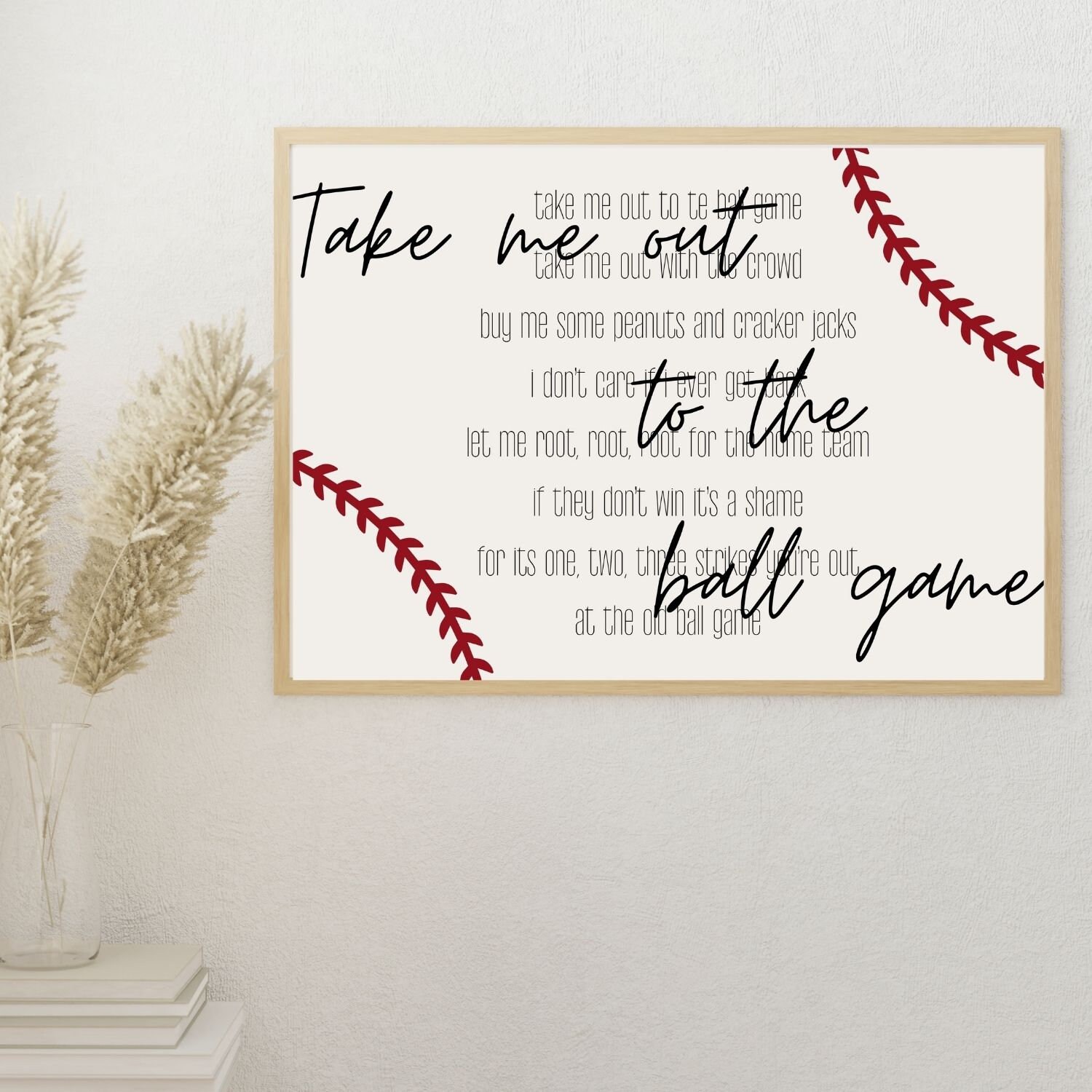 Boy Room Baseball Decor Kid Room Baseball Wall Art Take Me Out to the ...