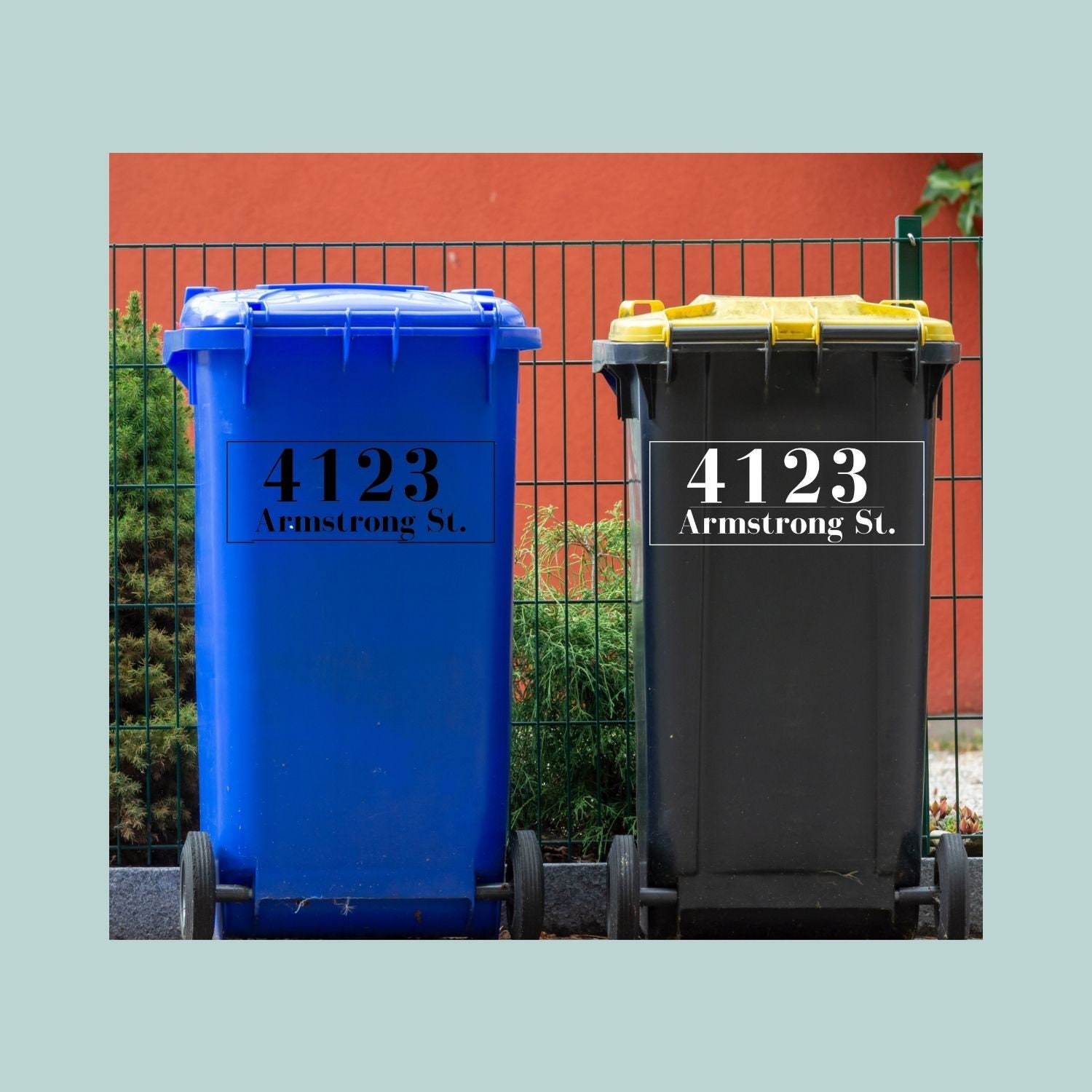 Garbage Can Address Label Garbage Can Address Decal Mailbox Address ...