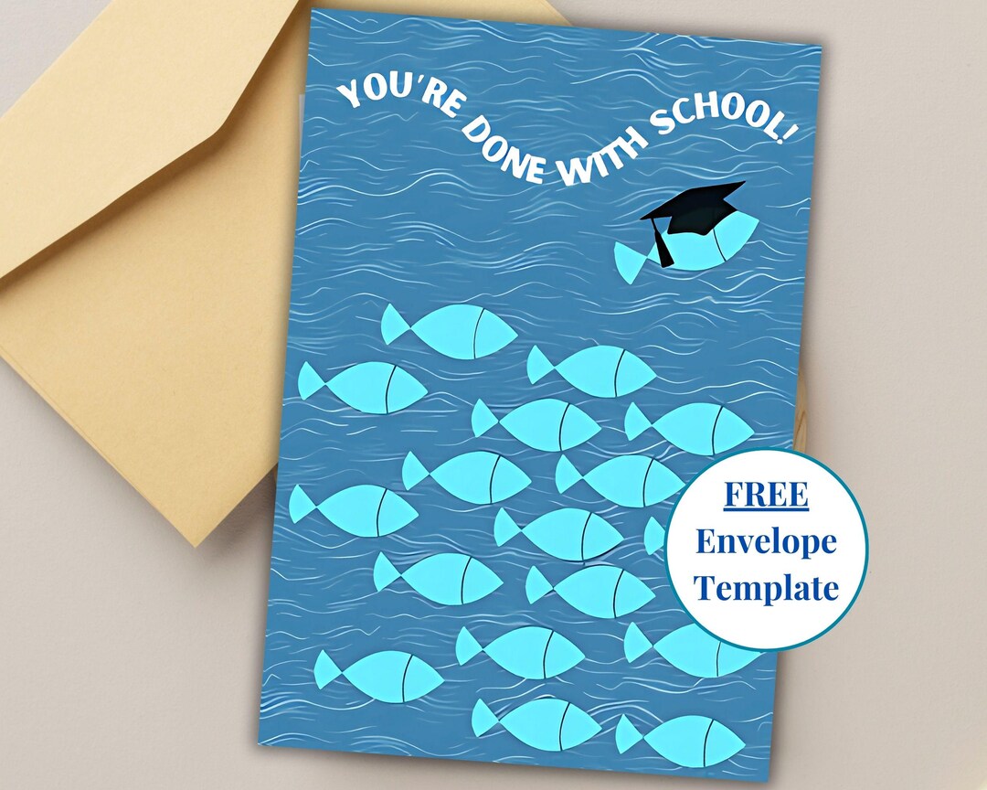 Funny Graduation Card for Son Fish Lover Congratulation Card for ...
