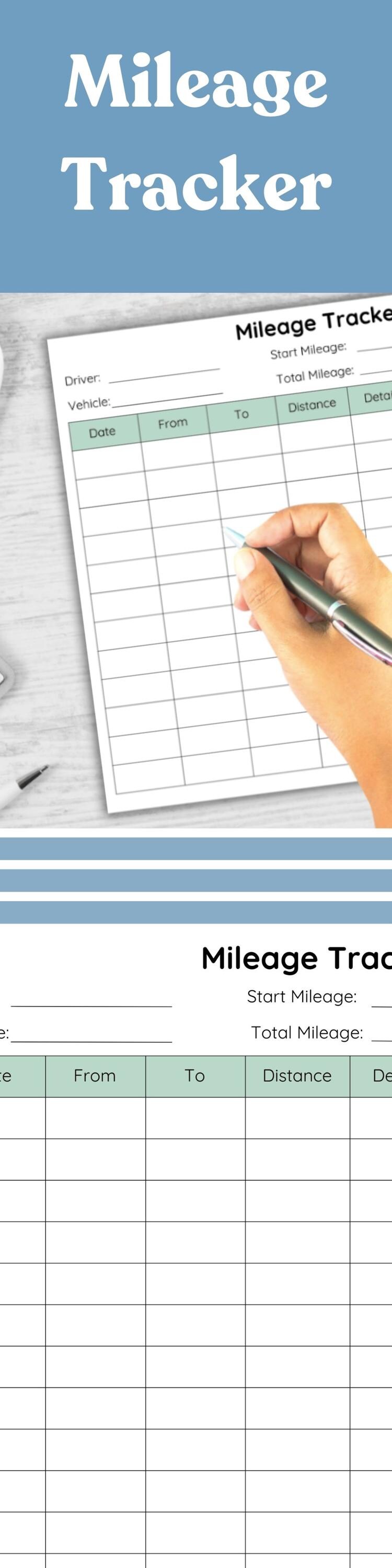 Mileage Log Printable Mileage Tracker Work Trip Mile Log Business Trip ...