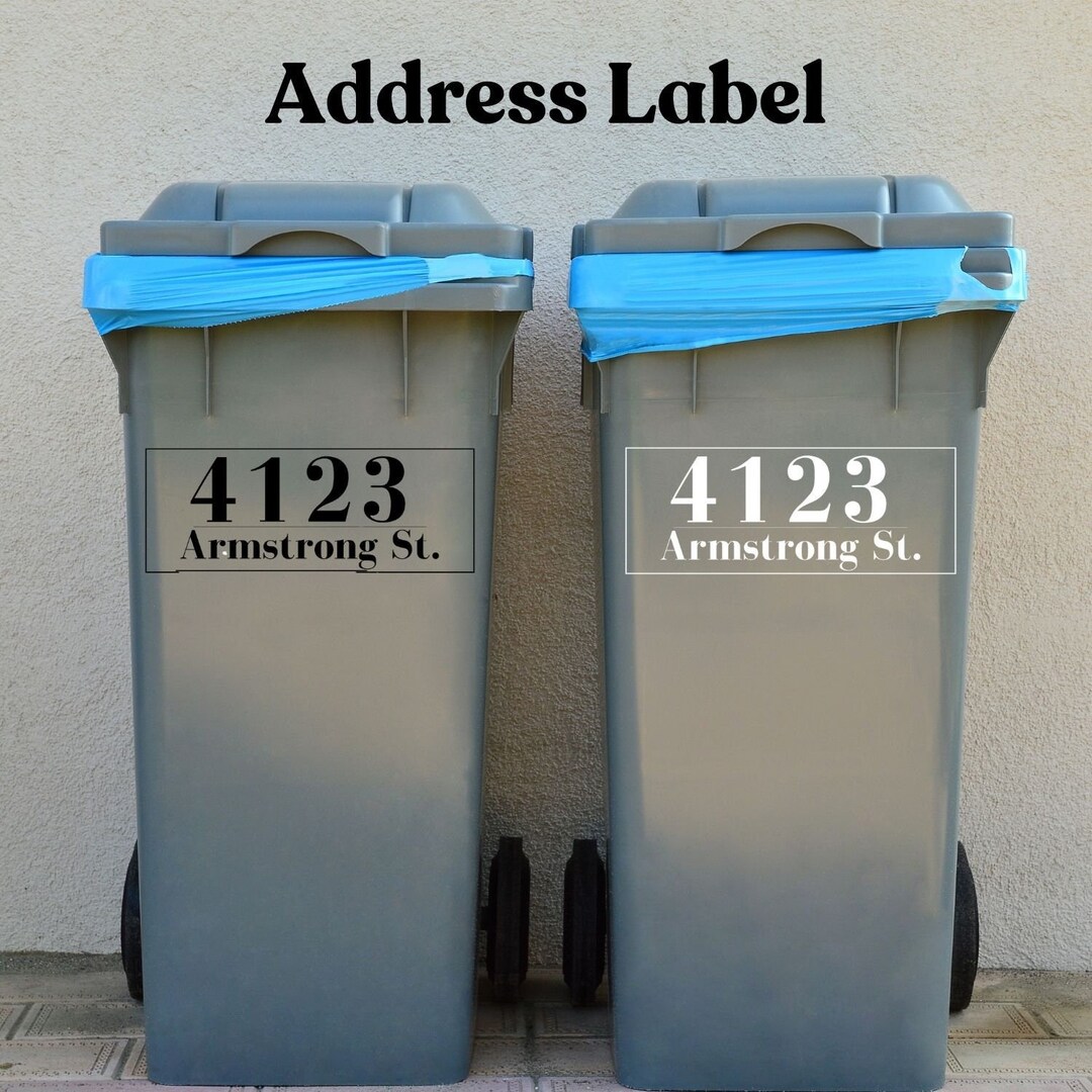 Garbage Can Address Label Garbage Can Address Decal Mailbox Address ...