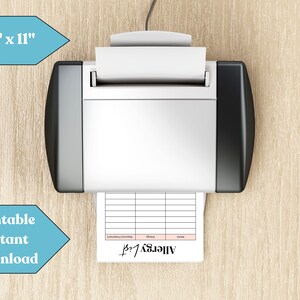 Allergy Tracker Template for Daycare Allergies List for Baby Allergy ...