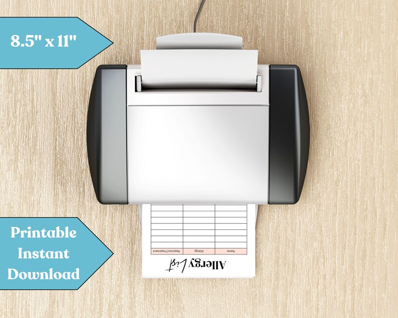 Allergy Tracker Template for Daycare Allergies List for Baby Allergy ...