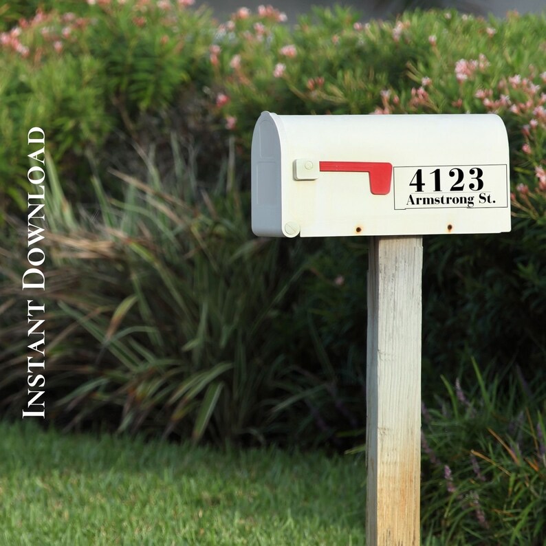 Garbage Can Address Label Garbage Can Address Decal Mailbox Address ...