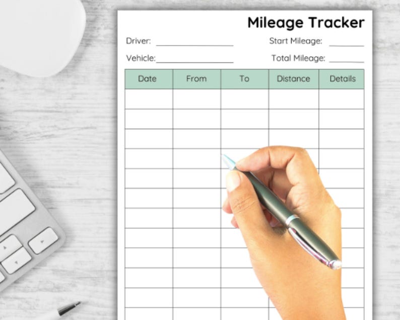 Mileage Log Printable Mileage Tracker Work Trip Mile Log Business Trip ...