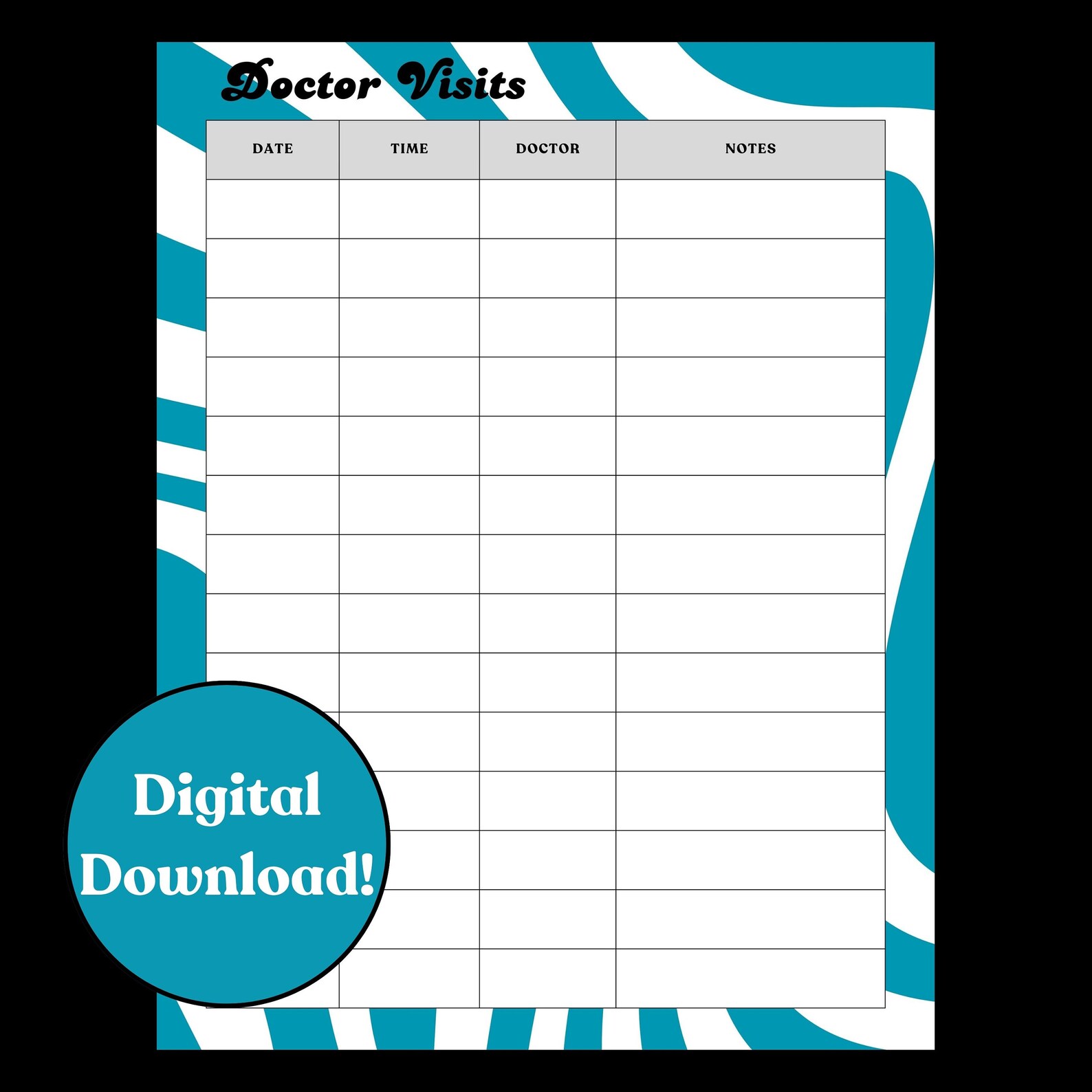 Doctor Visit Tracker Doctor Appointment Log Health Tracker Doctor Note ...