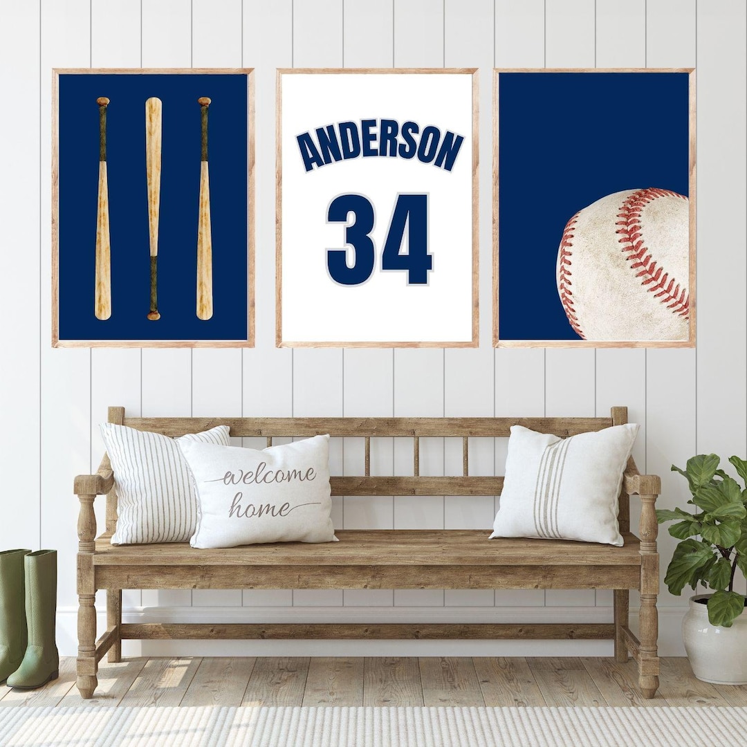 Baseball Wall Art for Boy Room Vintage Baseball Poster Custom Baseball ...