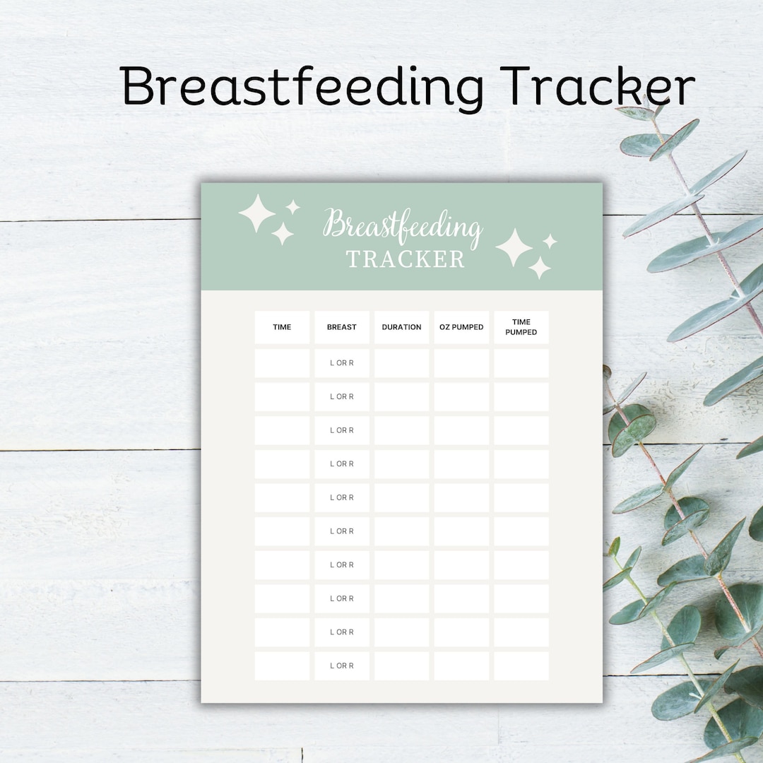 Breastfeeding Tracker Daily Breastfeeding Log Printable Nursing Mom Log ...