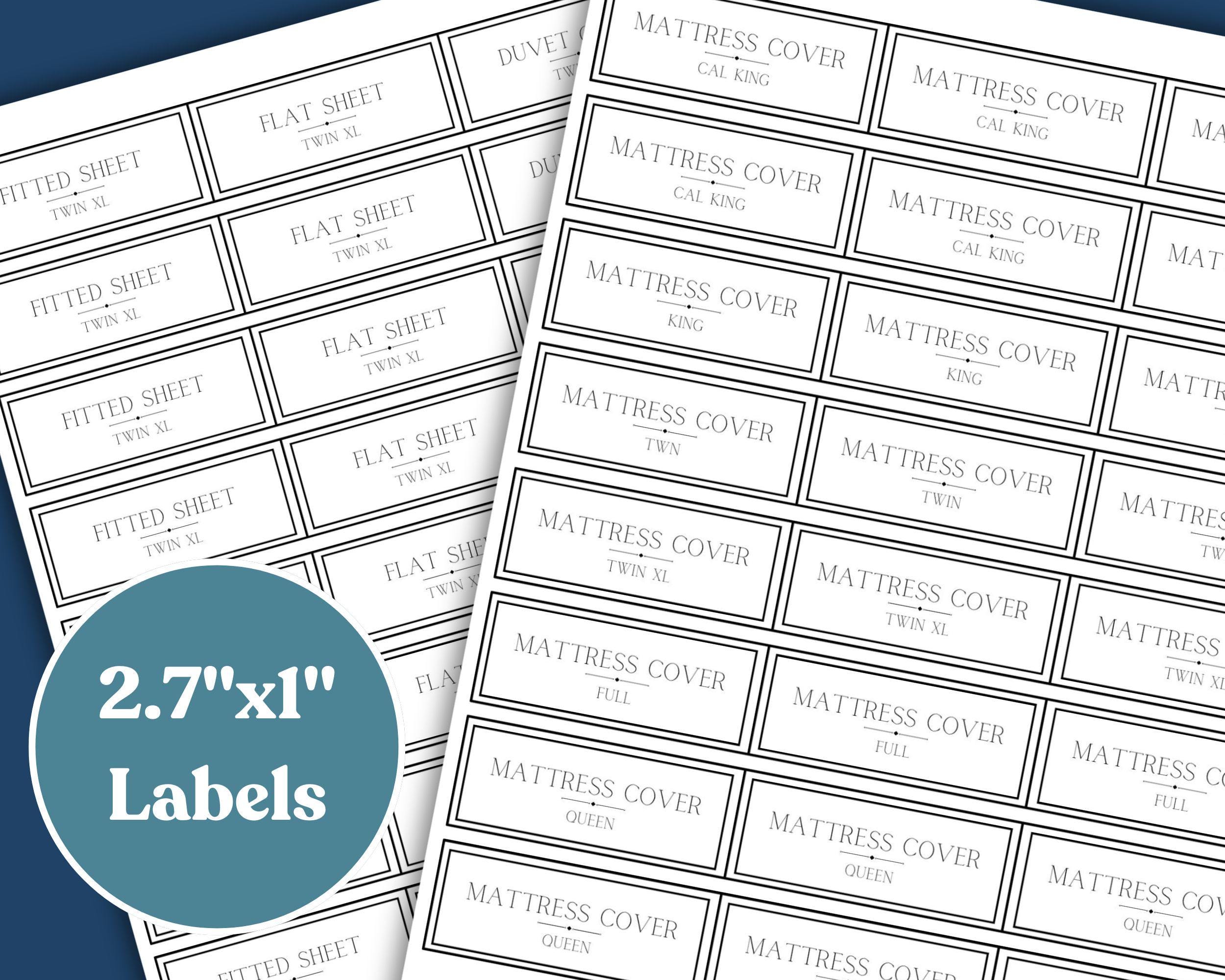 Linen Closet Label Sticker Bundle Sheet Storage Tag for Shelves ...