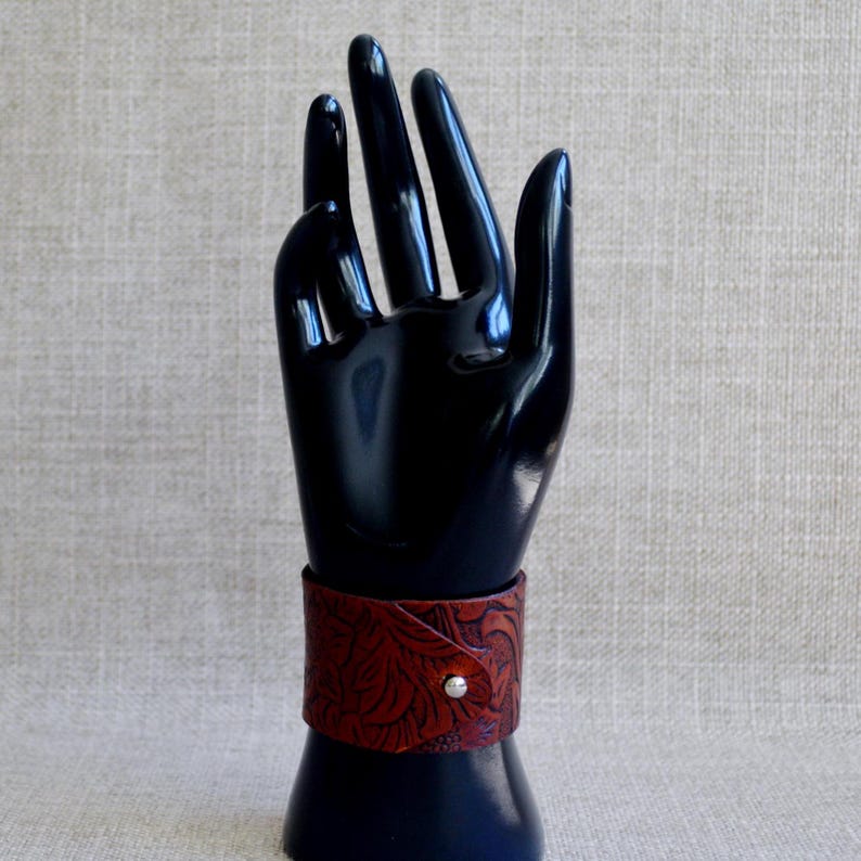 Leather Cuff Bracelet, Unique, Original, Handmade, Sand-casted Pewter ...