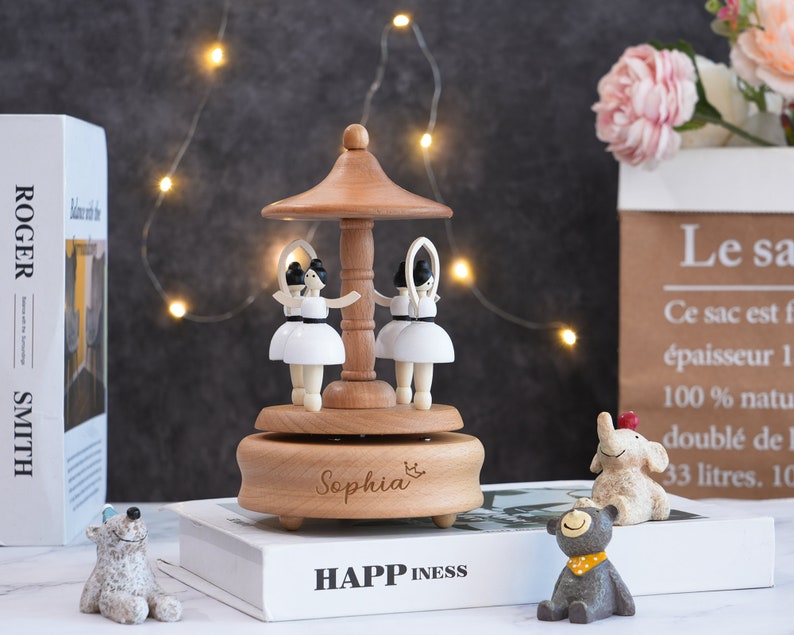 Personalized Musical Carousel, Custom Wooden Music Box, Handmade ...