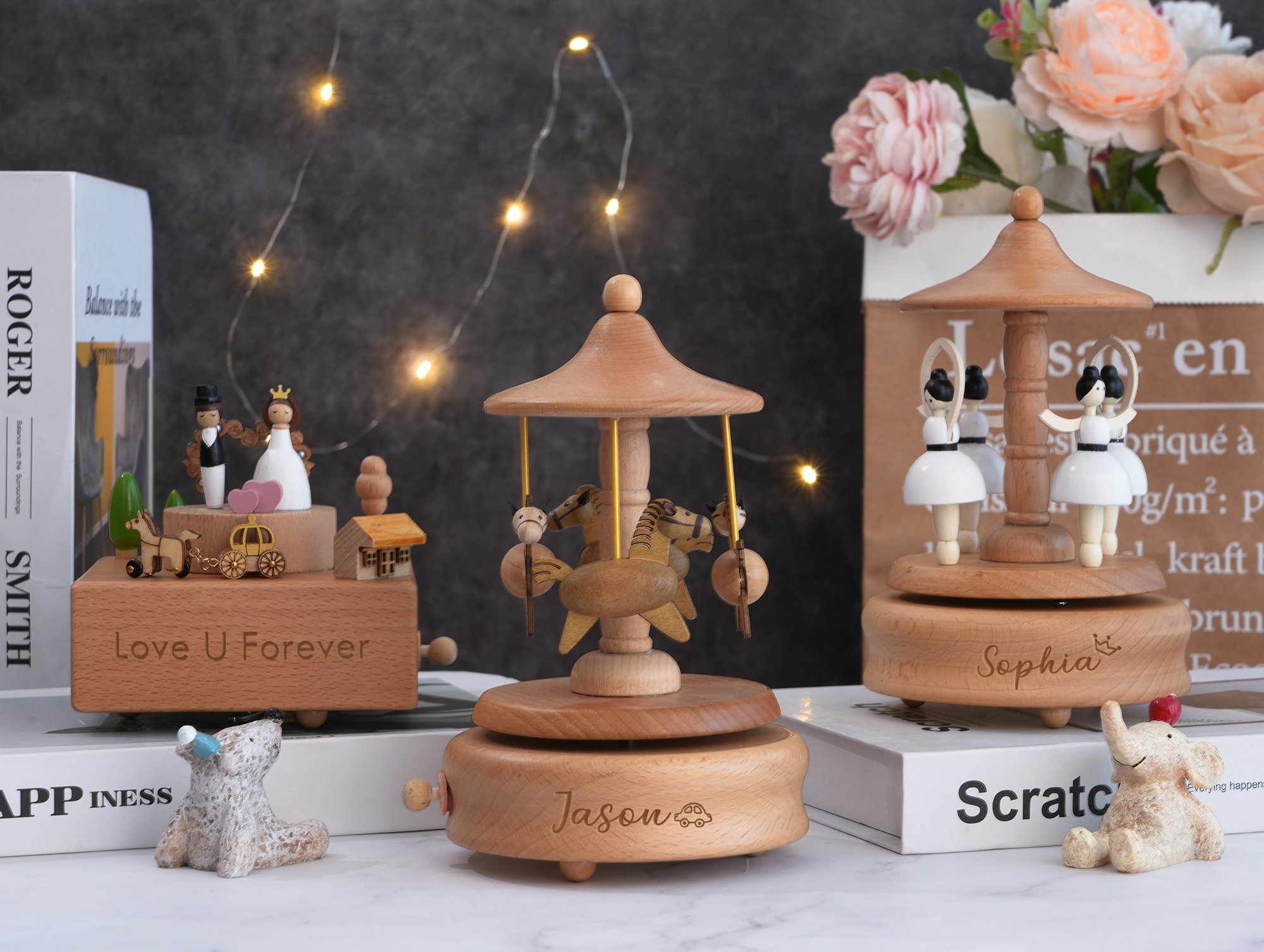 Personalized Musical Carousel, Custom Wooden Music Box, Handmade ...