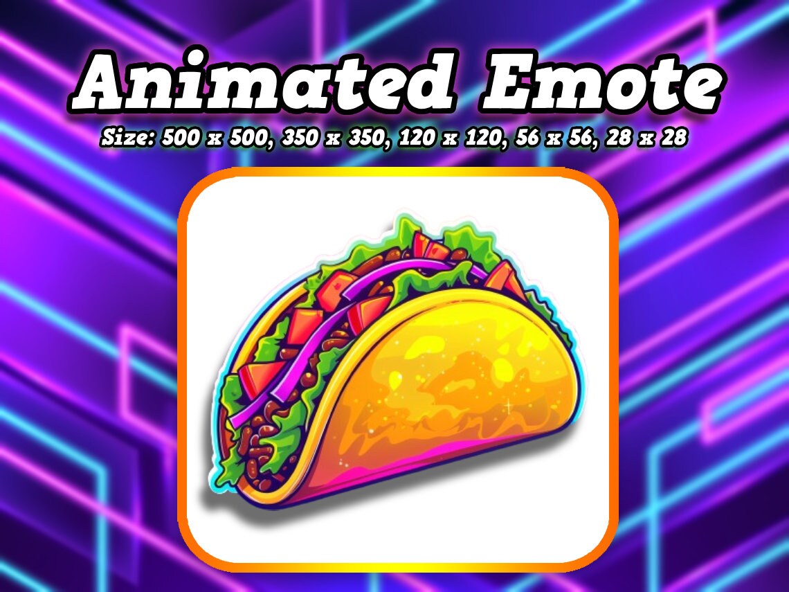 Yummy Taco Animated Emote for Twitch, Kick, Discord and Many More, High ...