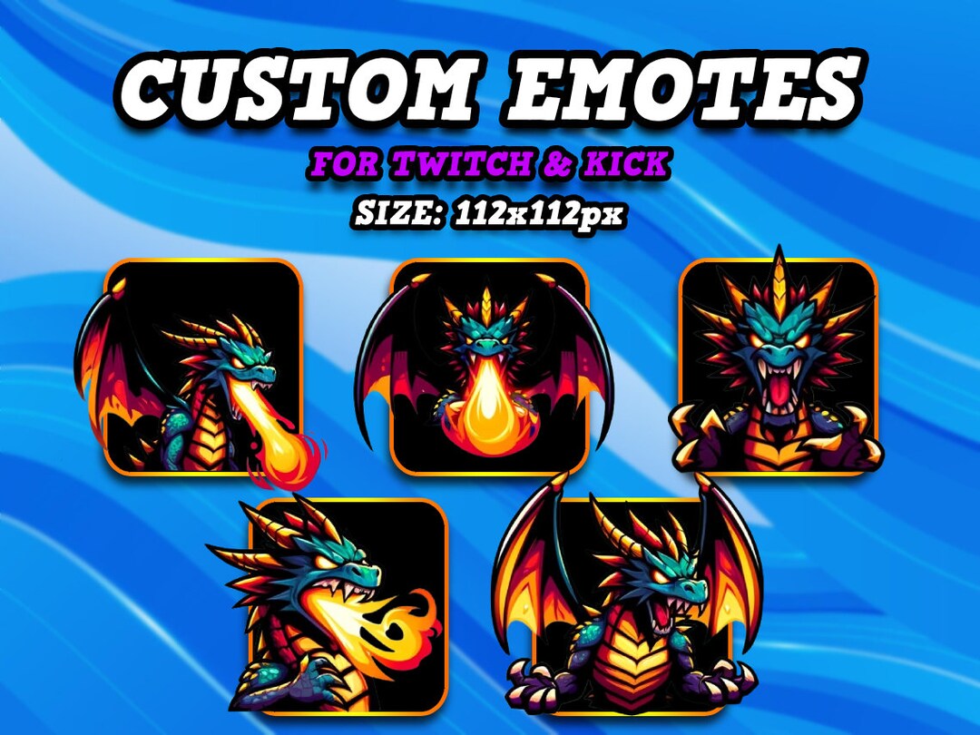 5 Epic & Unique Dragon Emotes for Twitch and Kick, High Quality Emotes ...