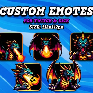 5 Epic & Unique Dragon Emotes for Twitch and Kick, High Quality Emotes ...