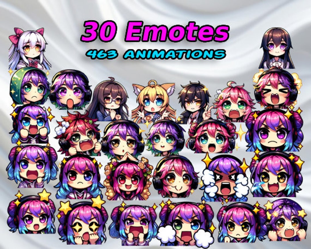 Anime MEGA PACK for Twitch and Kick Streaming, Perfect and Cute Emotes ...