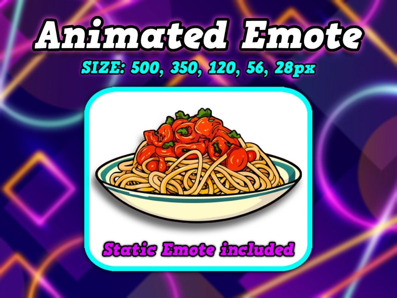 Yummy Pasta Emote Animated GIF for Twitch, Discord and Kick, Streamer ...
