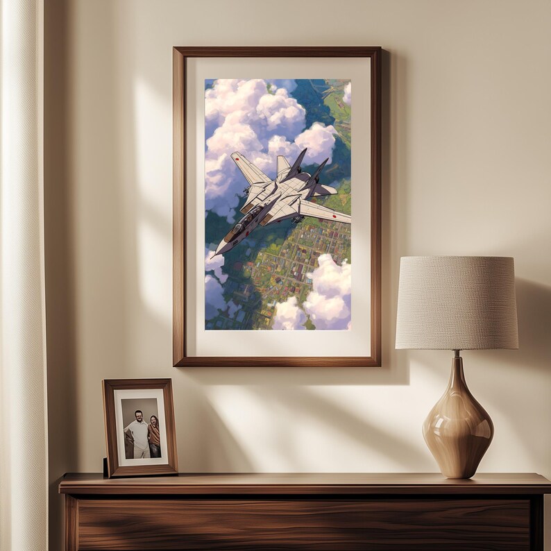 F-14 Tomcat Anime Jet Poster | Digital Download Wall Art | 2/3, 4/5, A4 ...