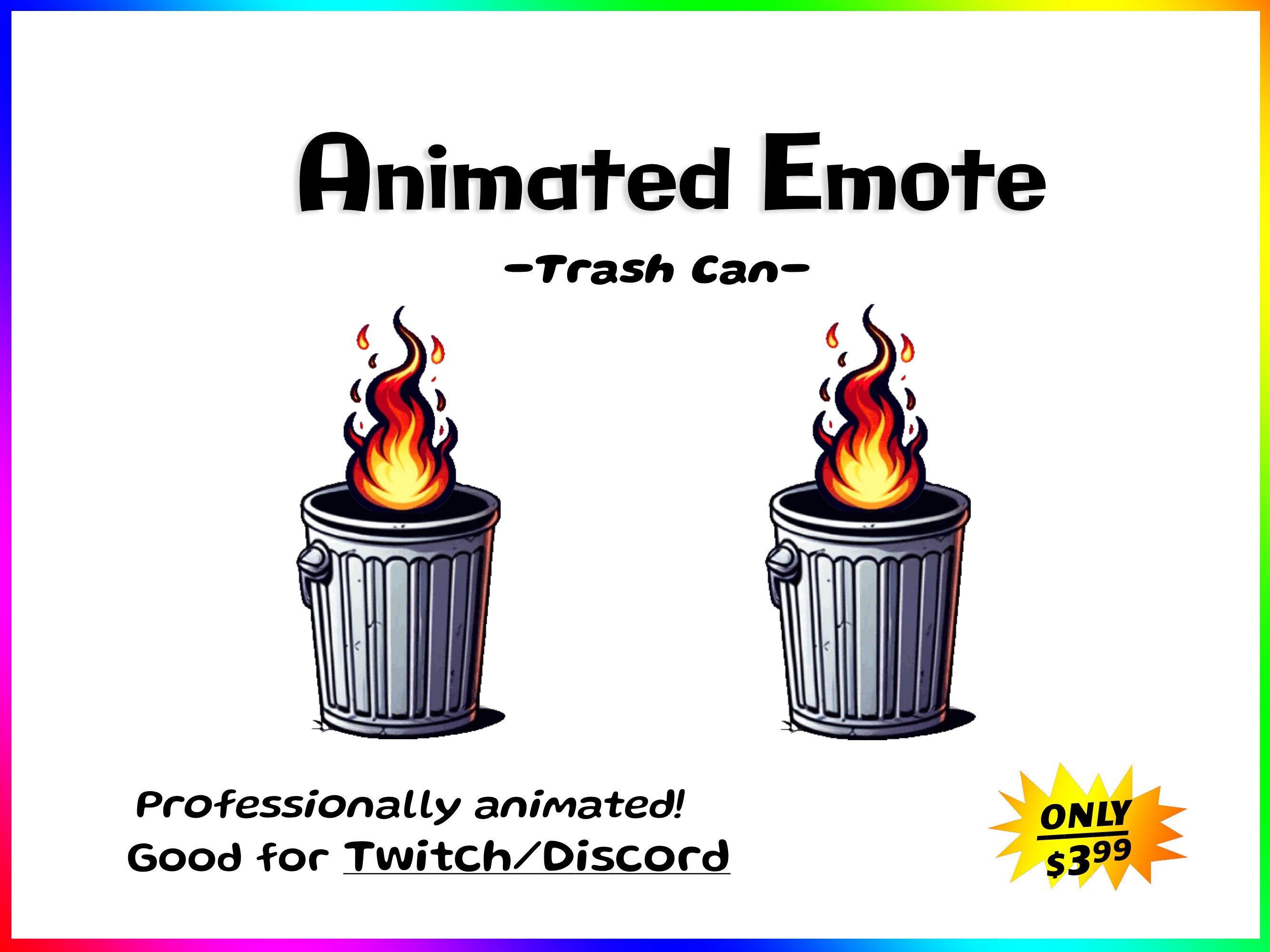 Burning Trash Can Emoji - Animated Twitch and Kick Emote, High Quality ...