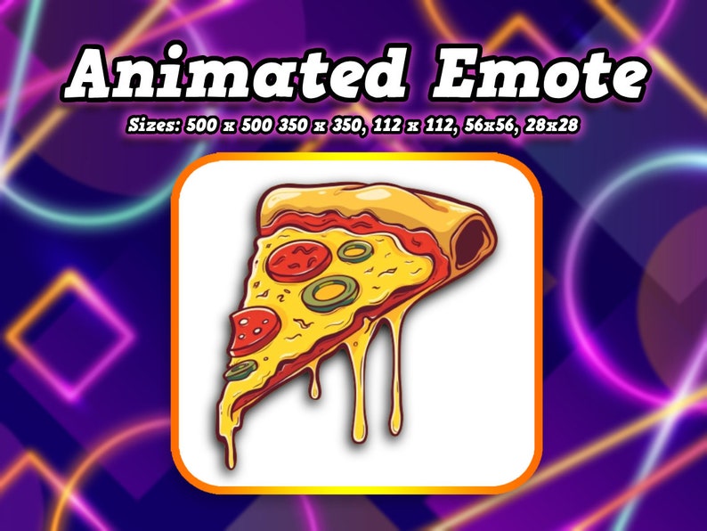 Yummy Animated Pizza Emote for Twitch, Discord and Kick, Streamer ...