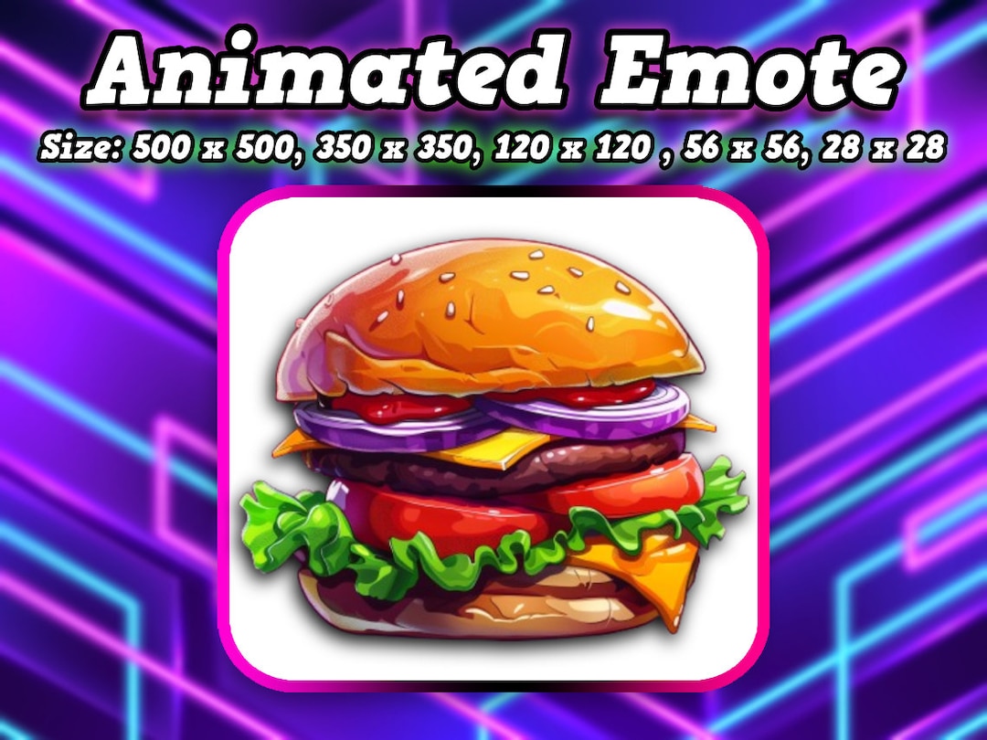 Yummy Burger Animated Emote for Twitch, Discord and Other Streaming ...