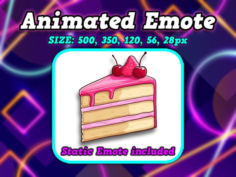 Yummy Cake Emote Animated GIF for Twitch, Discord and Kick, Streamer ...