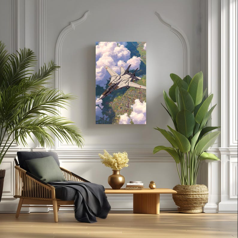 F-14 Tomcat Anime Jet Poster | Digital Download Wall Art | 2/3, 4/5, A4 ...